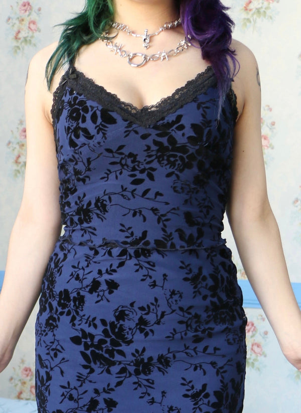 Vibrant Blue Floral Mesh Top Small – tropicorpseshop